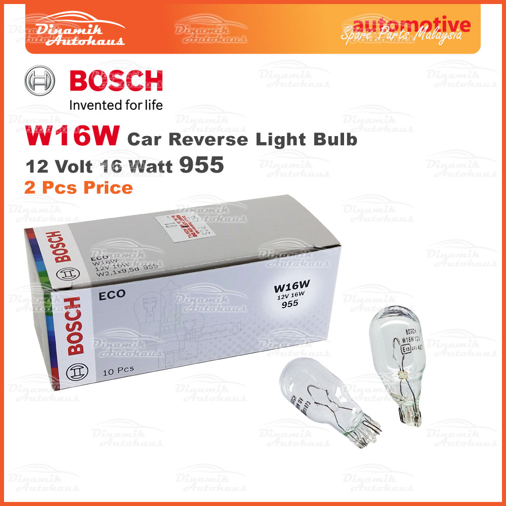 Car Reverse Light Bulb Bosch W16W 12 Volt 16 Watt 955 Halogen T15 Light ...