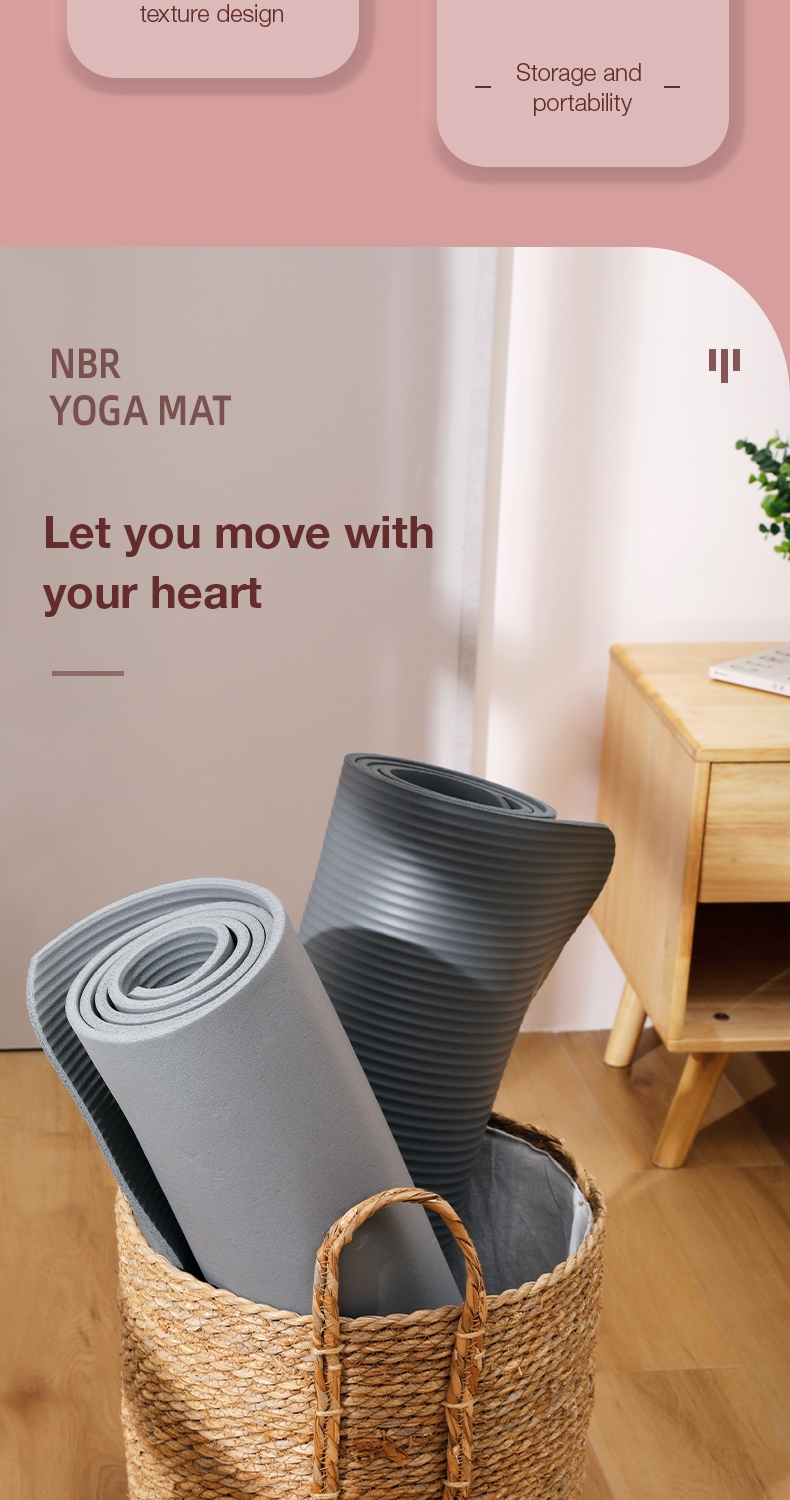 Agnite Tikar Yoga NBR Yoga Mat 8mm Thick Anti-Slip Lightweight for Home ...