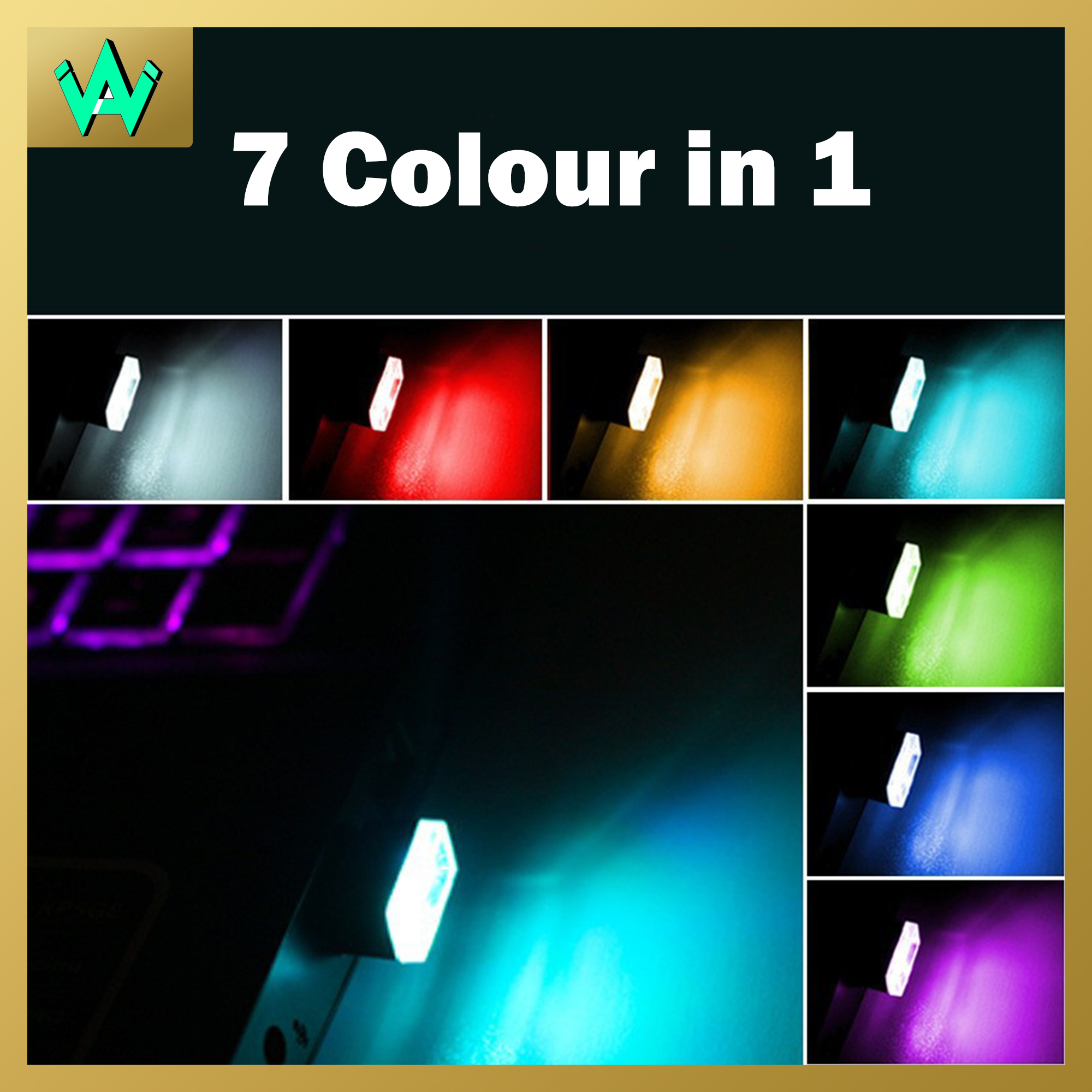 Car Ambient Light LED USB 7 Colours RGB Multi Colors Illumination ...