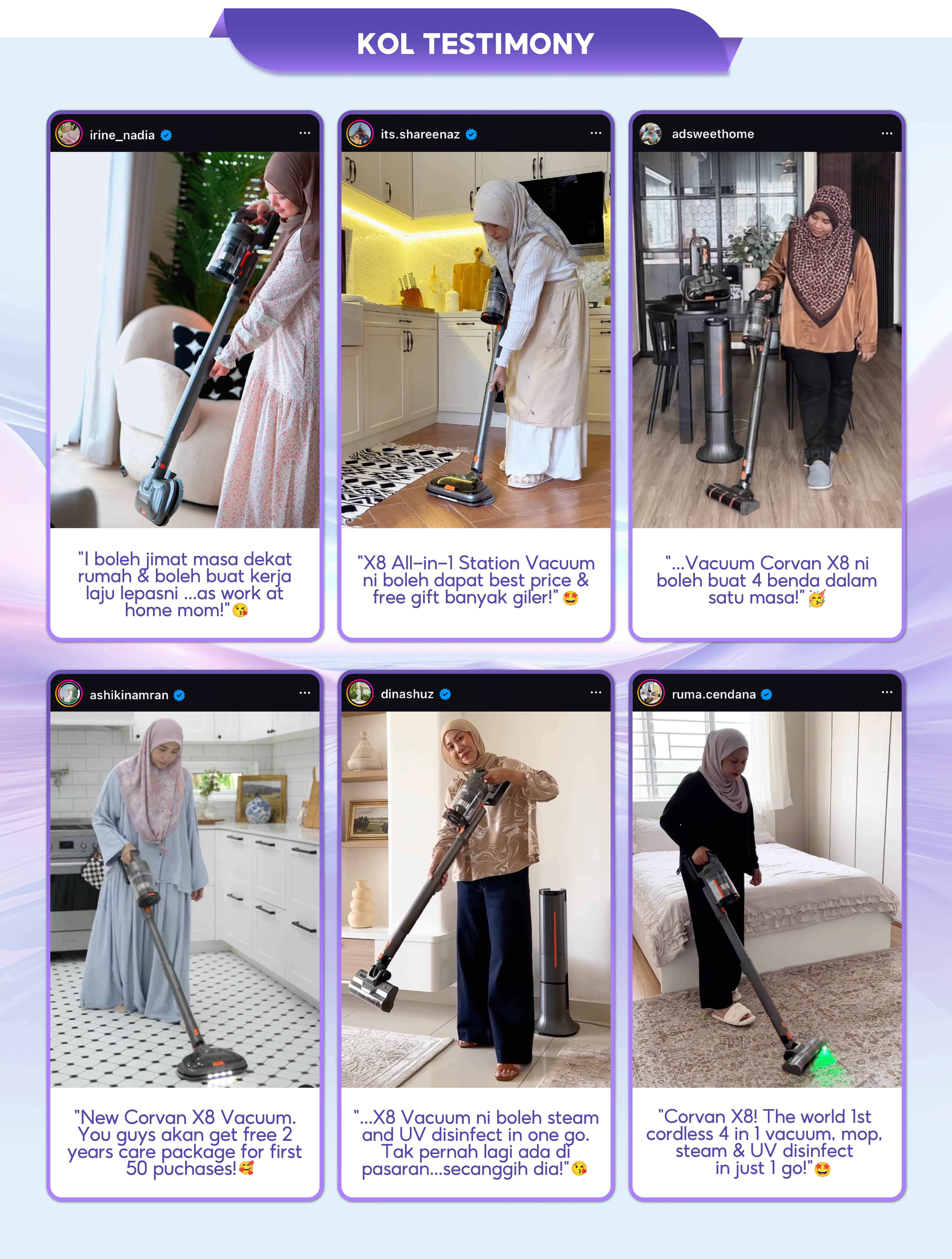 Corvan X8 All-in-1 Cordless Vacuum Cleaner| Steam Mop| UV Anti-Dust ...
