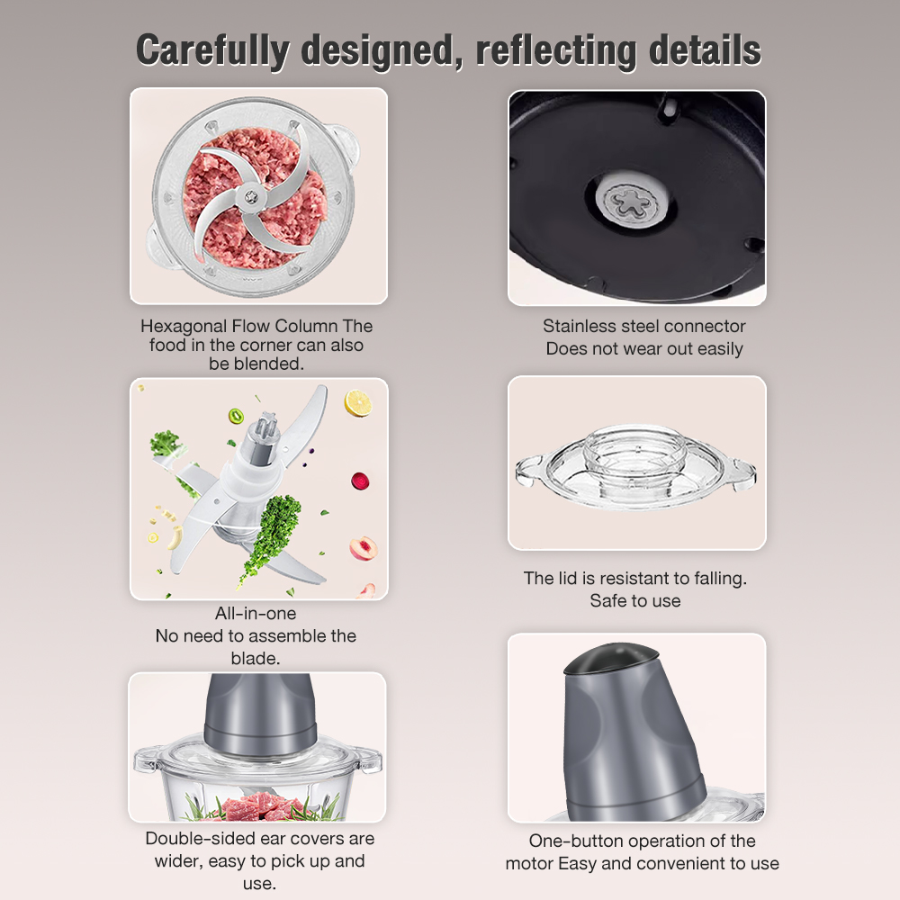 Simmo Meat Grinder Food Processor Blende 450W 4 Blades Chopper Blender 2L | Shopee Malaysia