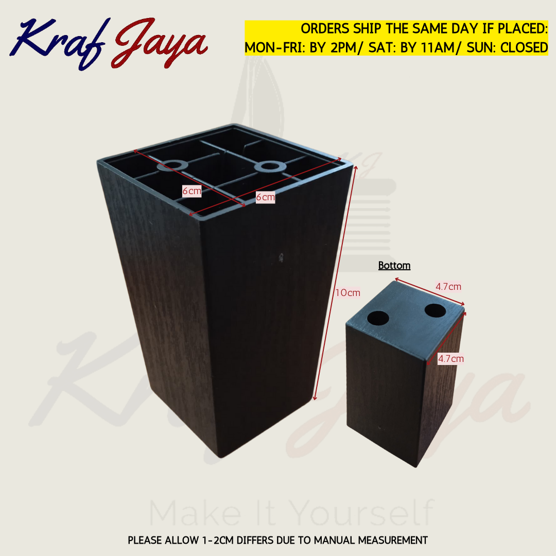 4" (H) Square Plastic Sofa Leg | Sofa Stopper Leg | Divan Bed Frames ...