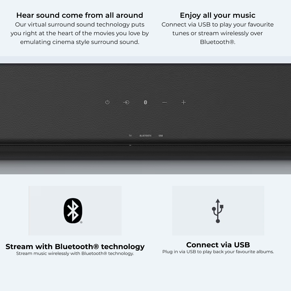 Sony HT-S20R 5.1ch Home Cinema Soundbar / HT-S100F 2ch Soundbar with ...