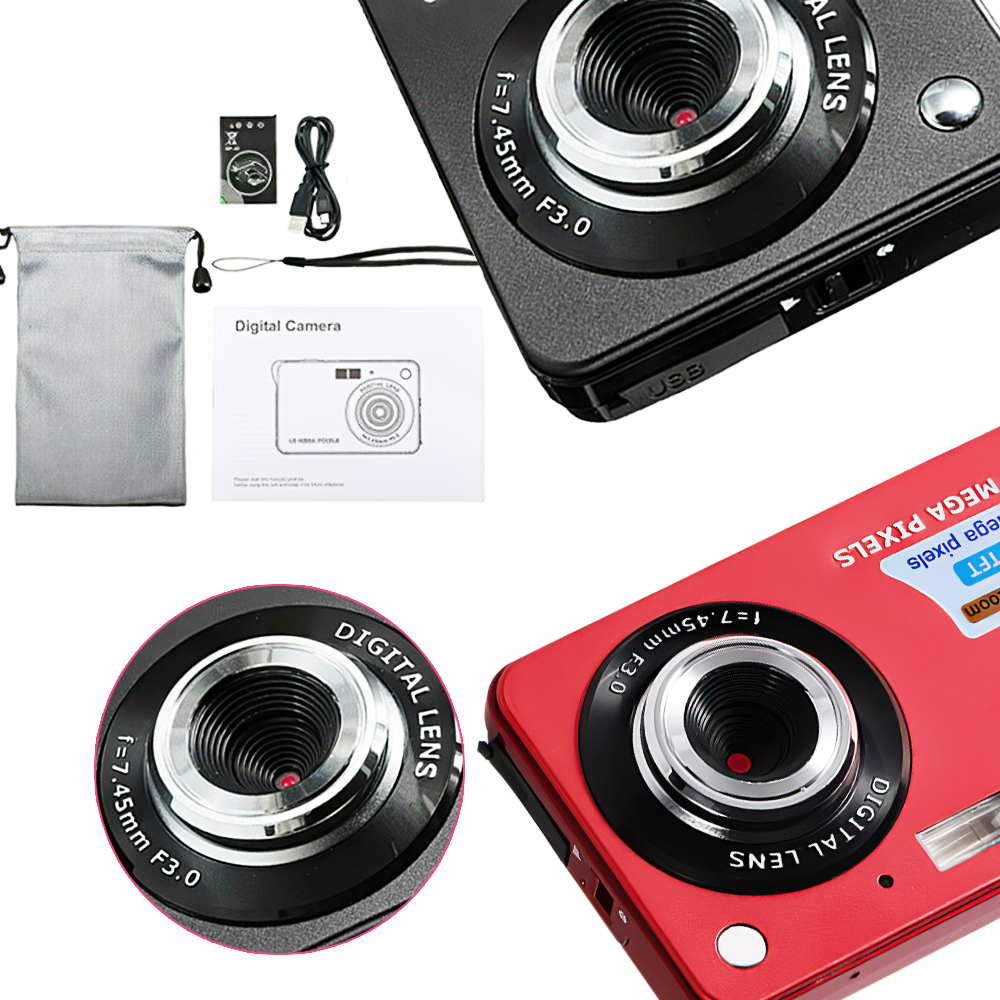 KiTBEEZ CCD48 CCD Digital Camera 16X Zoom 2.8“ Screen Retro Camera Anti ...