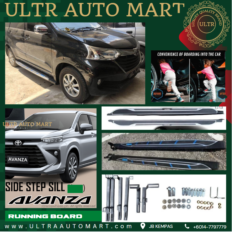 TOYOTA AVANZA 2016-2025 WITH SIDE SKIRT SIDE STEP PEDAL RUNNING BOARD ...