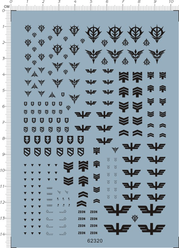[EASY MODEL ] 62320 ZEON LOGO UNIVERSAL GUNDAM WATER SLIDE DECAL ...