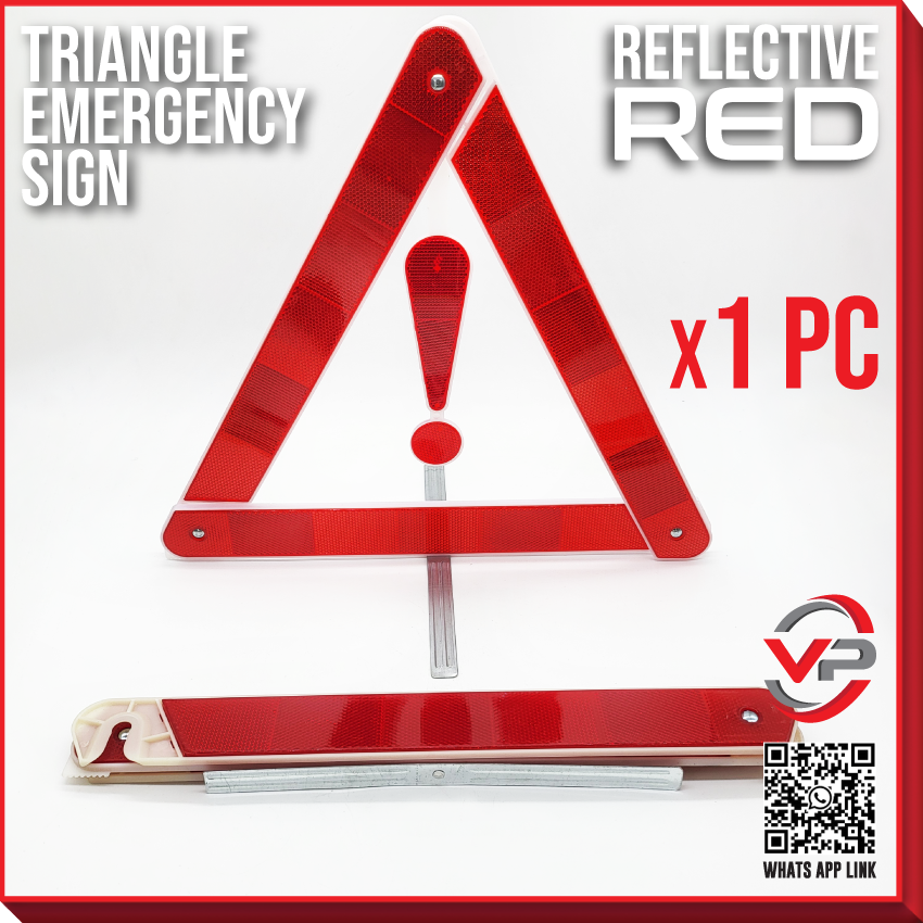 PVC TRIANGLE EMERGENCY WARNING SIGN FOLDABLE STOP SIGN REFLECTIVE STAND ...