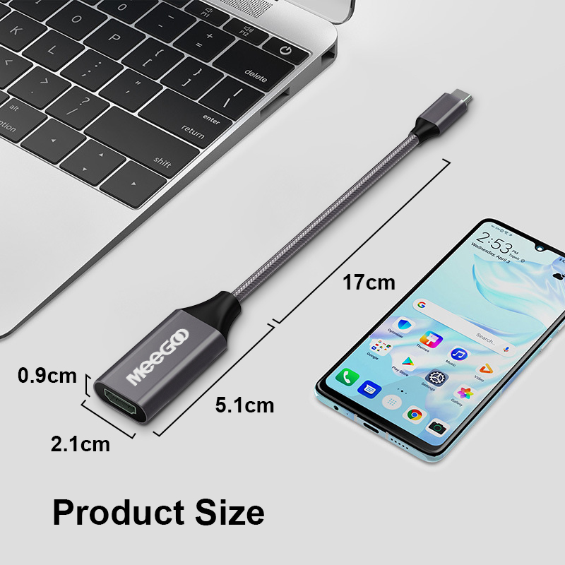 MeeGoo USB-C to HDMI Cable 4K 60Hz Display Nylon Braid Thunderbolt For ...