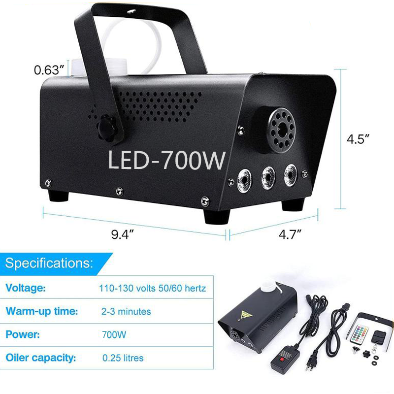 700W Smoke Fog Machine Colorful Disco DJ Party Holiday Smoke Mesin ...