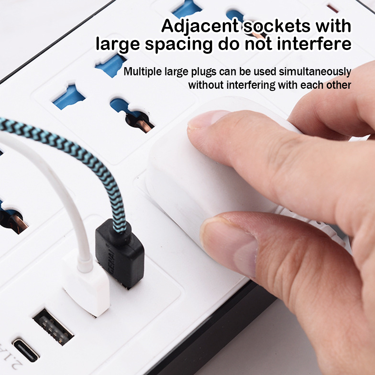 Power Socket 6-Hole Power Socket Extension Cord USB Extension Plug 2 ...