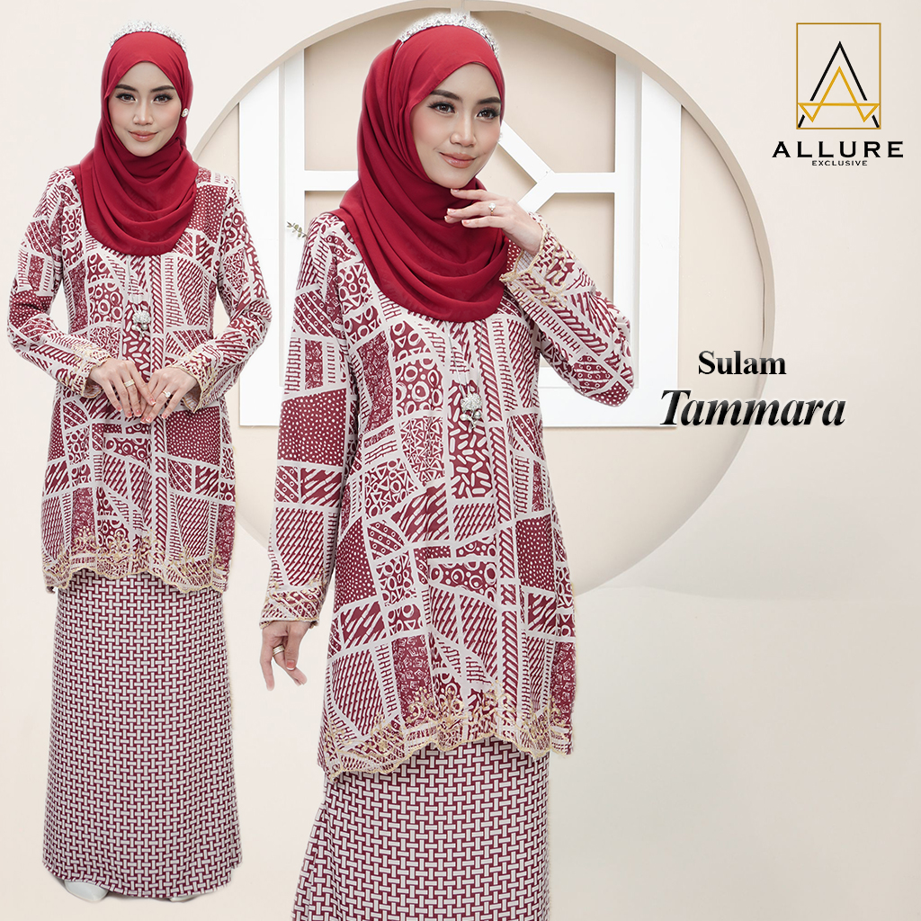 Allure Exclusive - Set Baju Kurung Sulam Tammara 2025 Armani Silk Ibu ...