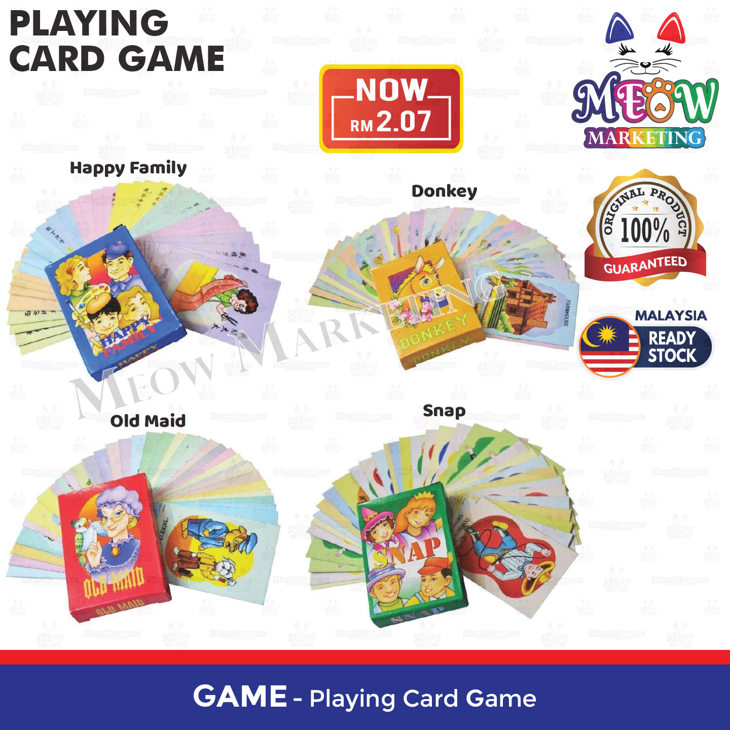 Playing Card Game - Happy Family / Donkey / Old Maid / Snap / Monopoly ...