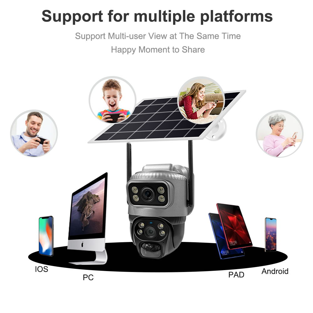 V380 Pro Solar outdoor cctv camera Wireless Dual lens Waterproof 360 ...