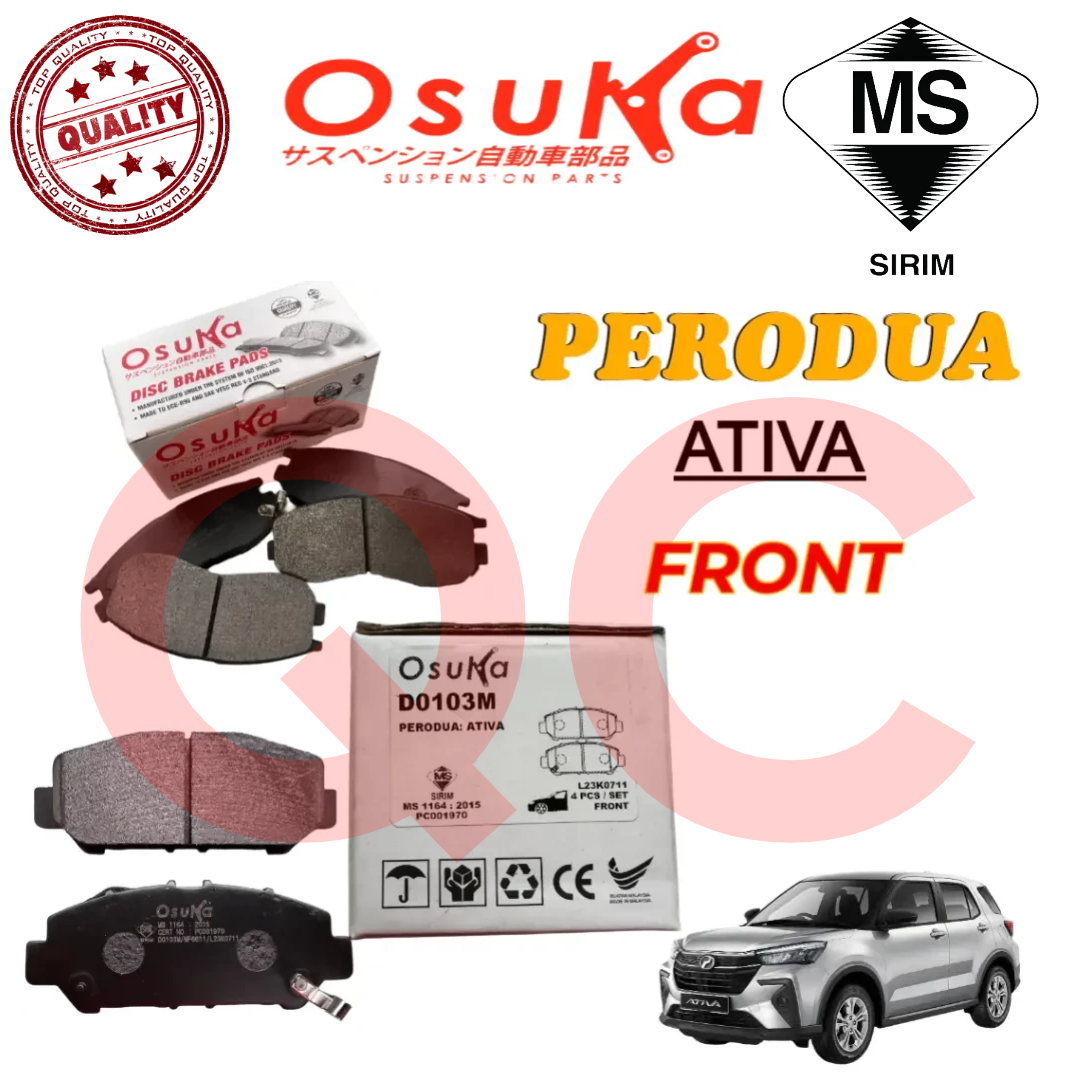OSUKA Front Brake Pad Perodua Ativa Buatan Malaysia (D0103M) | Shopee ...