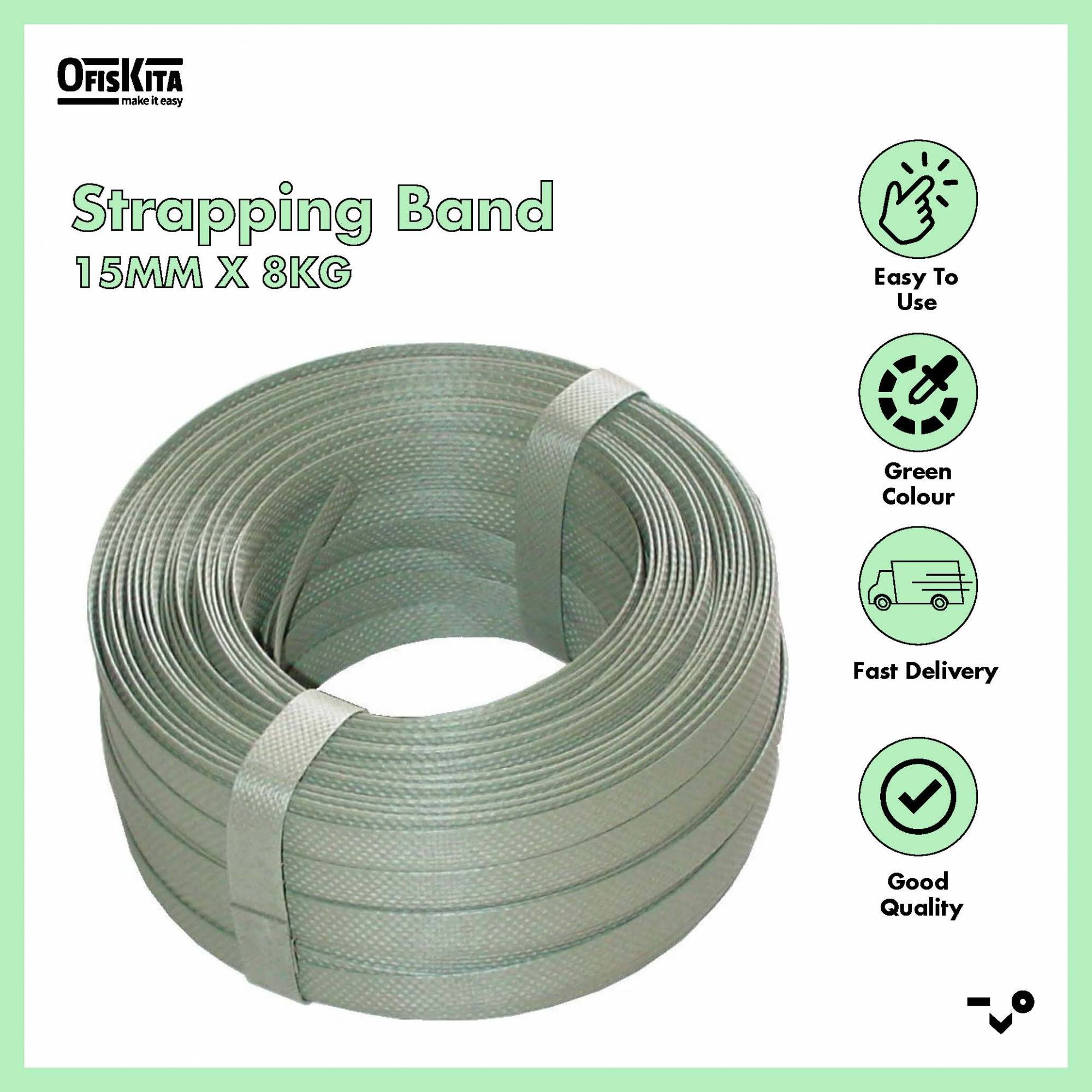 Packing Belt / PP Strapping Band / PVC PACKING BELT 15mm x 8KG (1Roll) for Auto Strapping ...