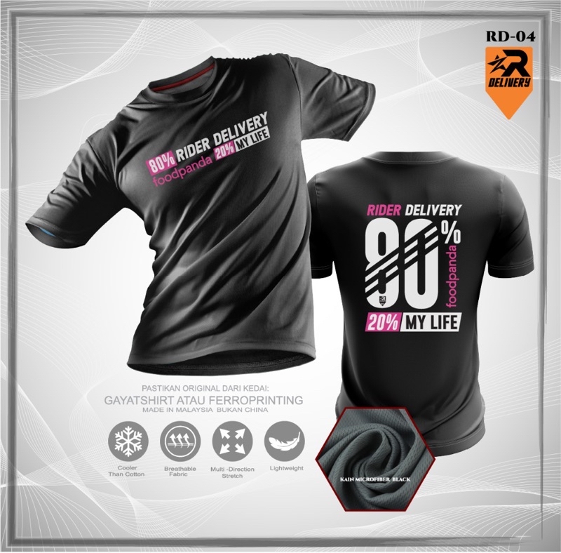 Baju Rider Foodpanda RD04 🐼Microfiber🐼 | Shopee Malaysia
