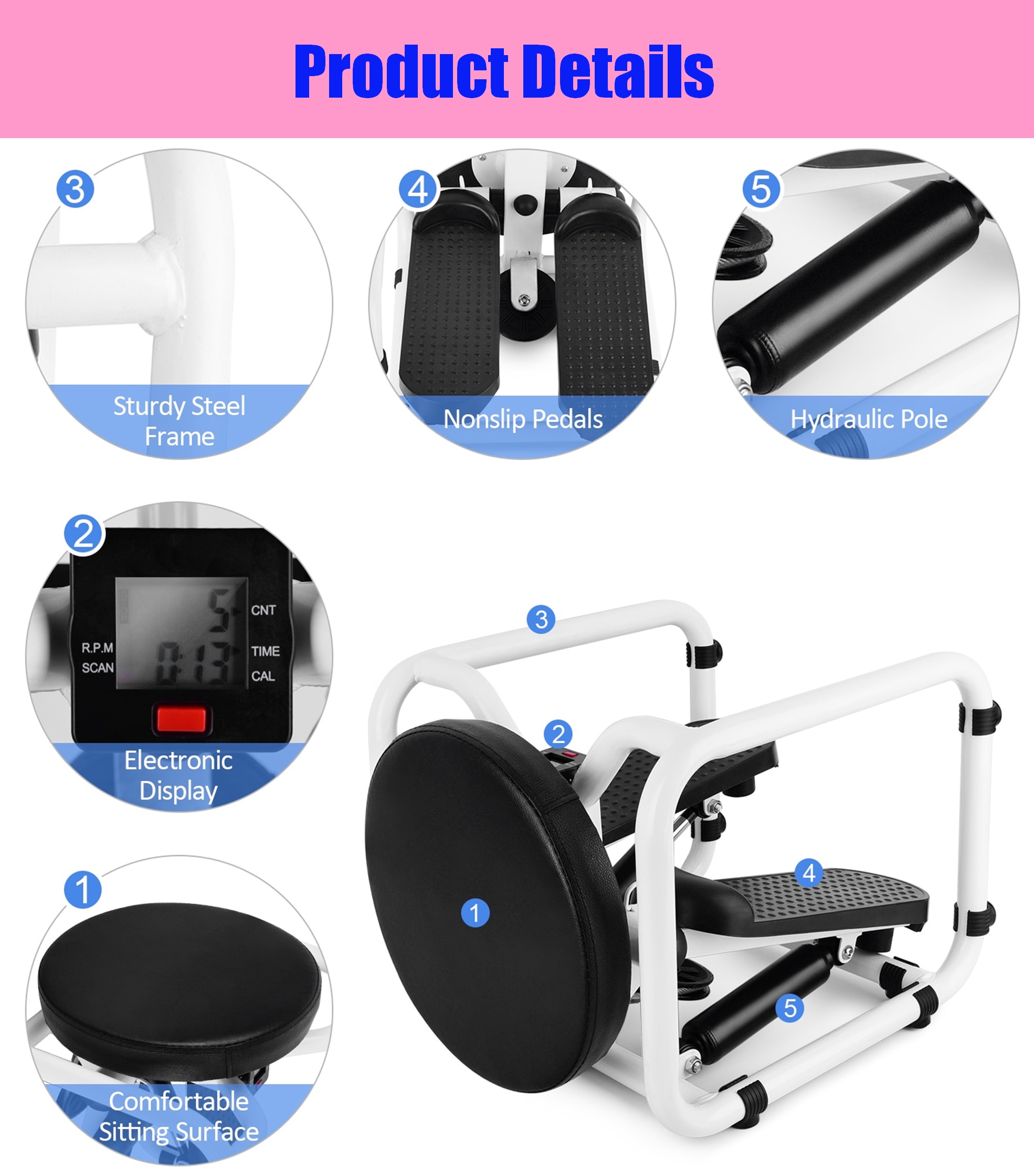 M'sia ADSports Multifunctional Mini Stepper Gym Exercise Machine Chair ...