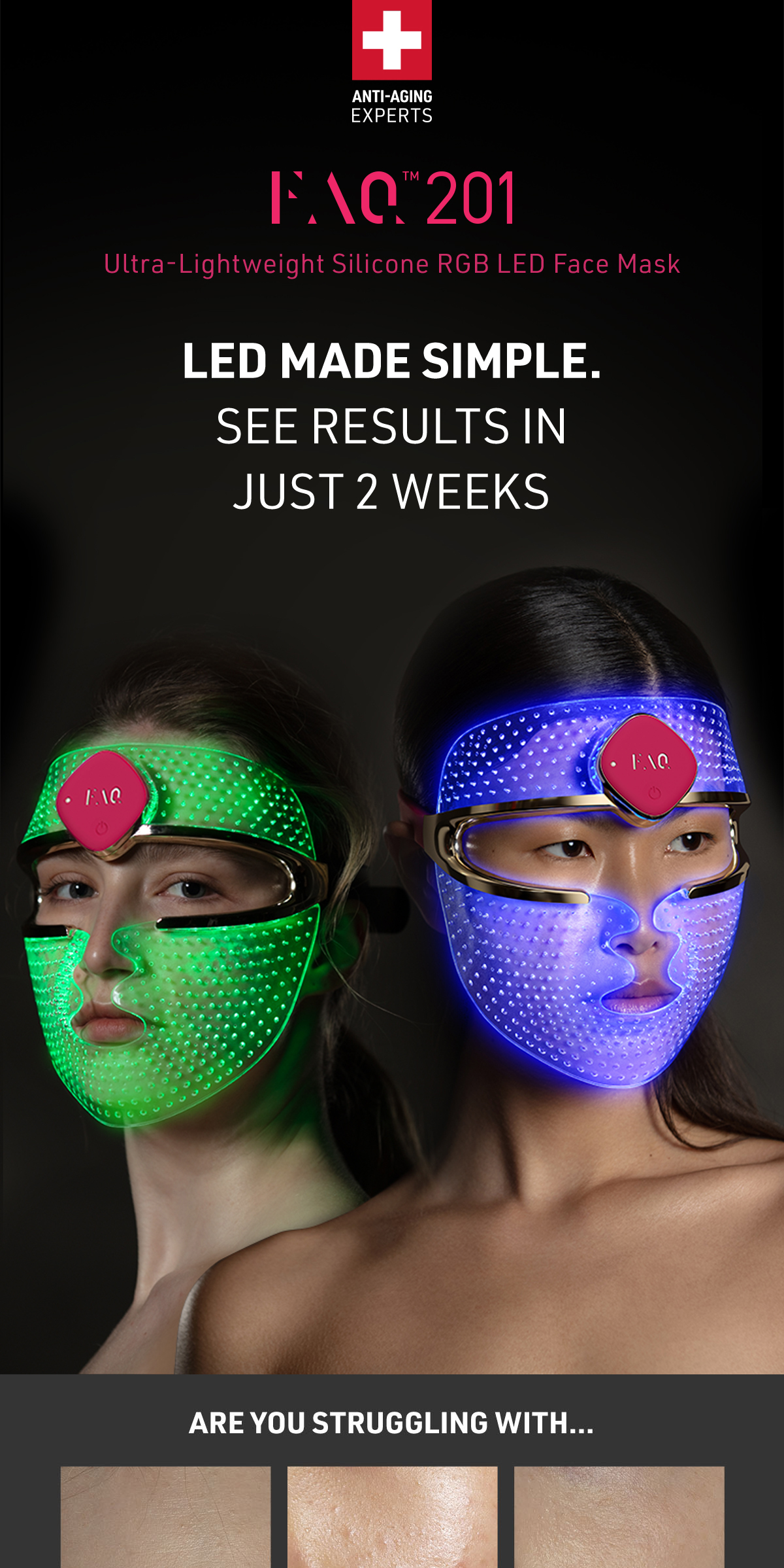 FOREO FAQ 201 RGB LED Face Light Therapy Mask - Anti Aging & Wrinkle ...