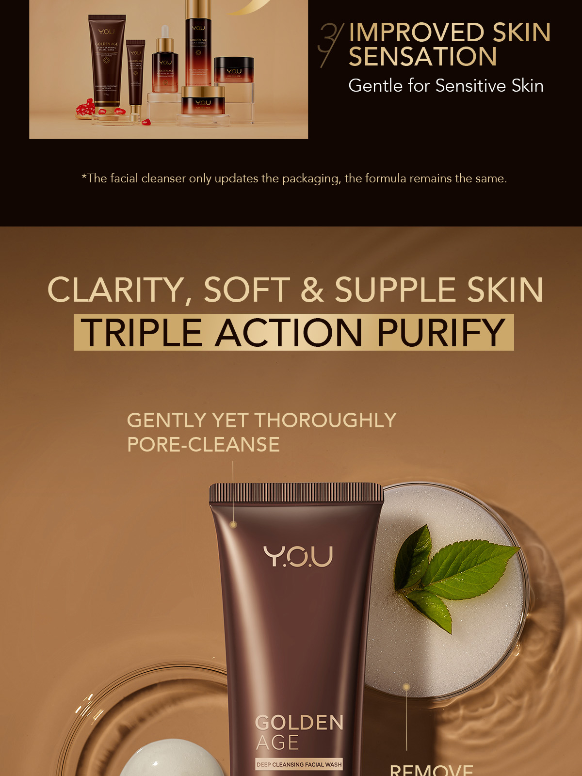 [UPGRADED] YOU Golden Age Deep Cleansing Facial Wash with Pomegranate ...