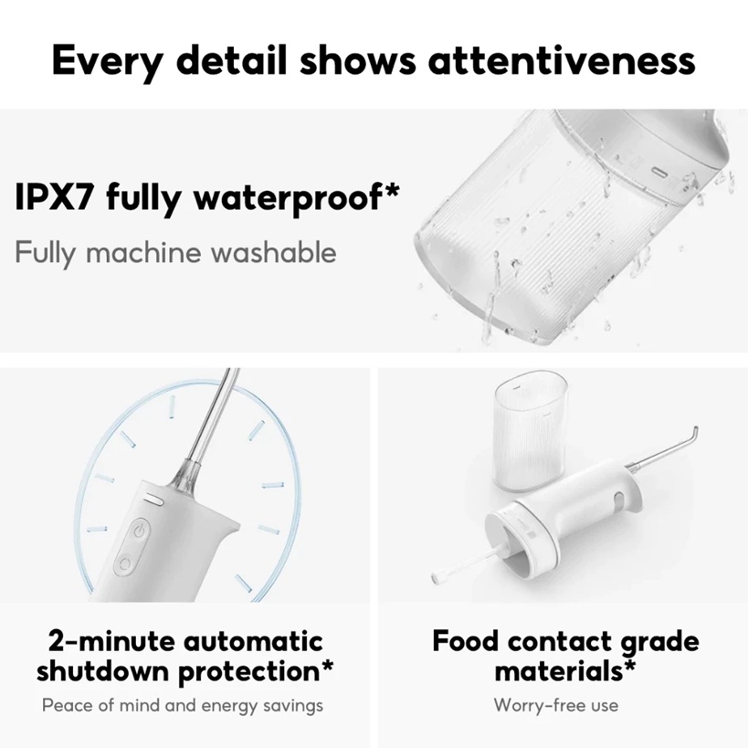 MYSET Xiaomi Water Flosser 2 | 3 Flossing mode | 200mL Large Water Tank ...
