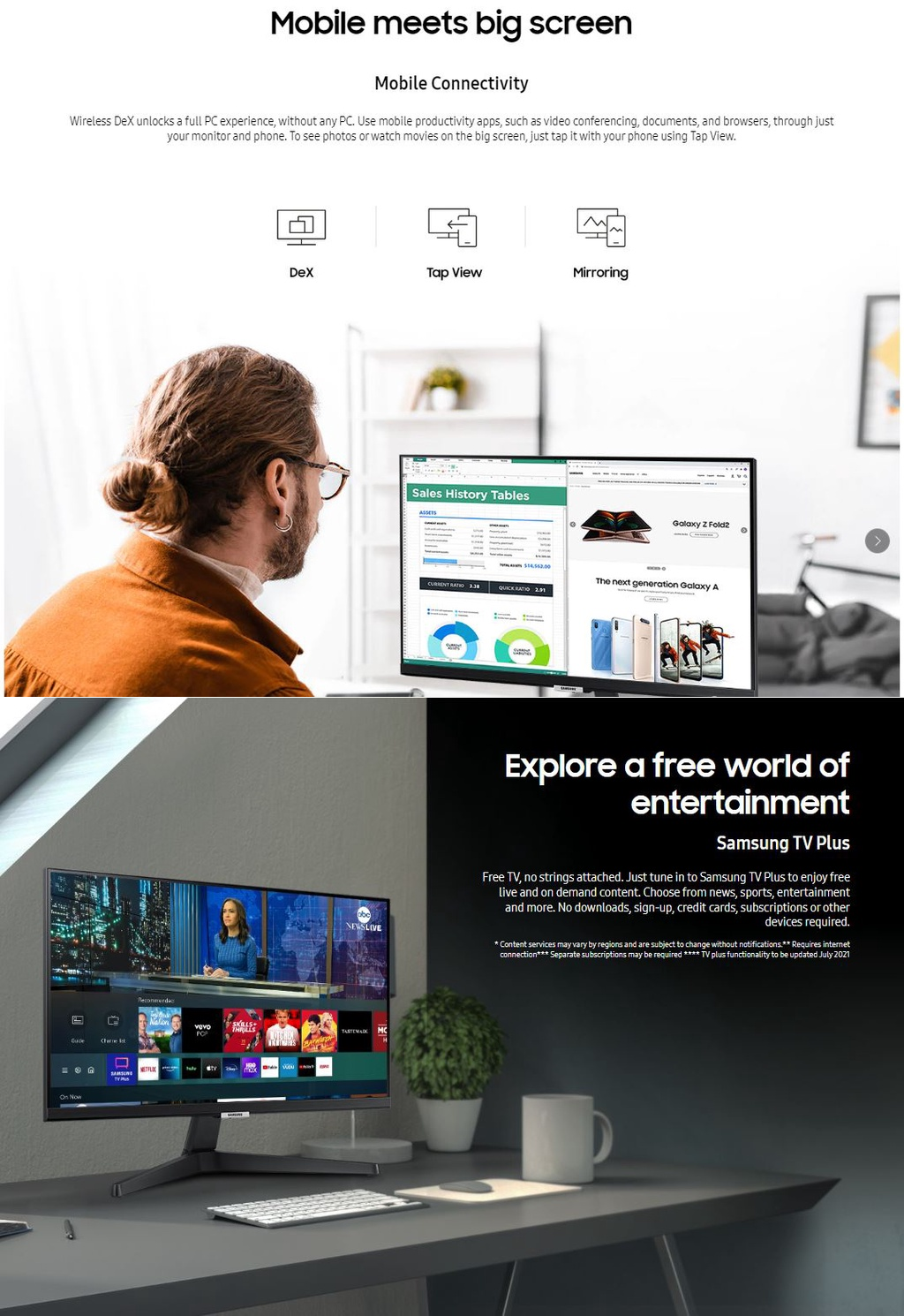 SAMSUNG 32" M7 SMART MONITOR (4K/UHD/Flat/VA/3840X2160)/32" M5 LS32DM500EEXXS (FHD/1920X1080/4MS ...