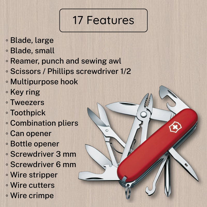 VICTORINOX Deluxe Tinker Red Multitool Pocket Knife 1.4723 | FREE Name ...