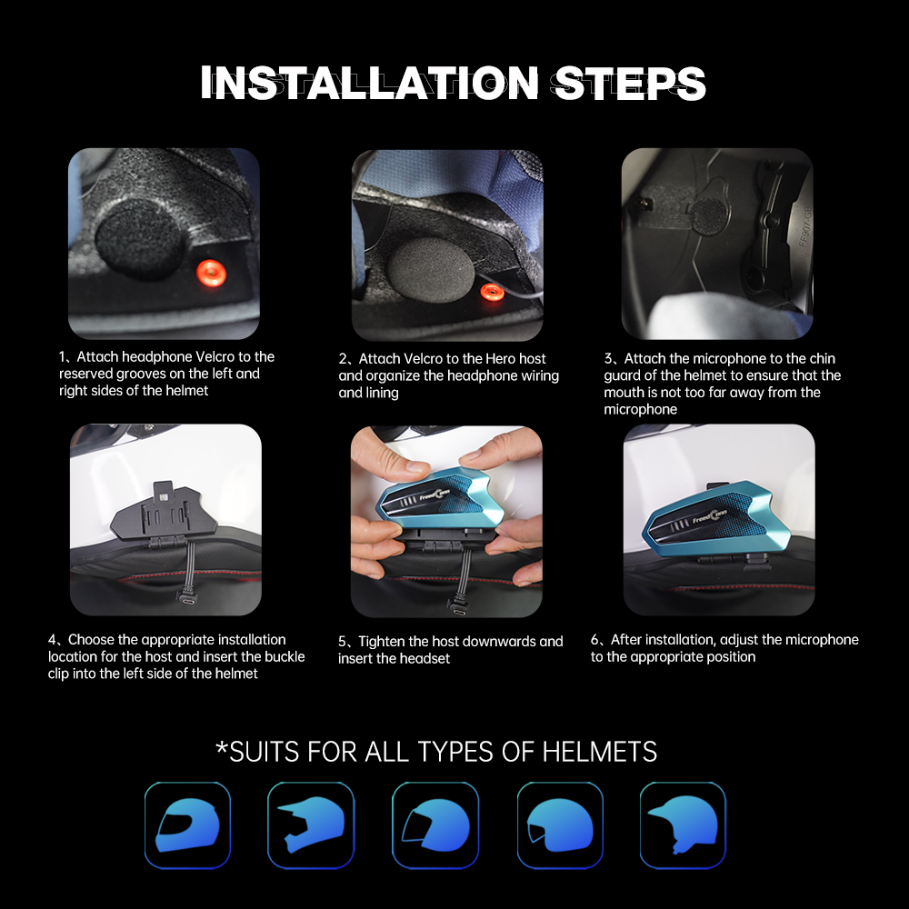 (LOCAL STOCK) FREEDCONN HERO INTERCOM MOTORCYCLE BLUETOOTH HELMET ...