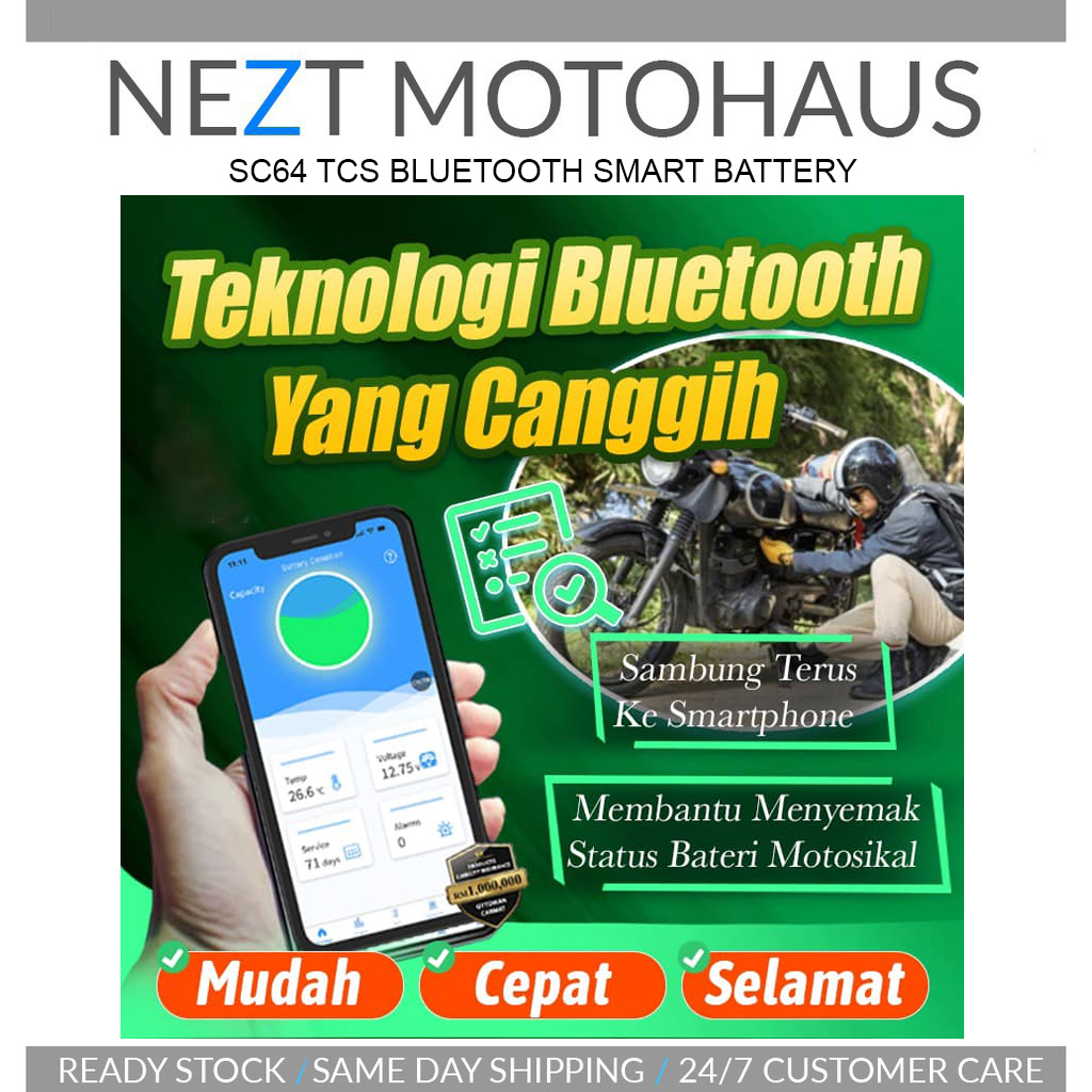 SC64 TCS BLUETOOTH SMART BATTERY YTZ5S/YTZ6V/YTZ7V/YTZ7S/YTX7A-BS/YTX7L ...