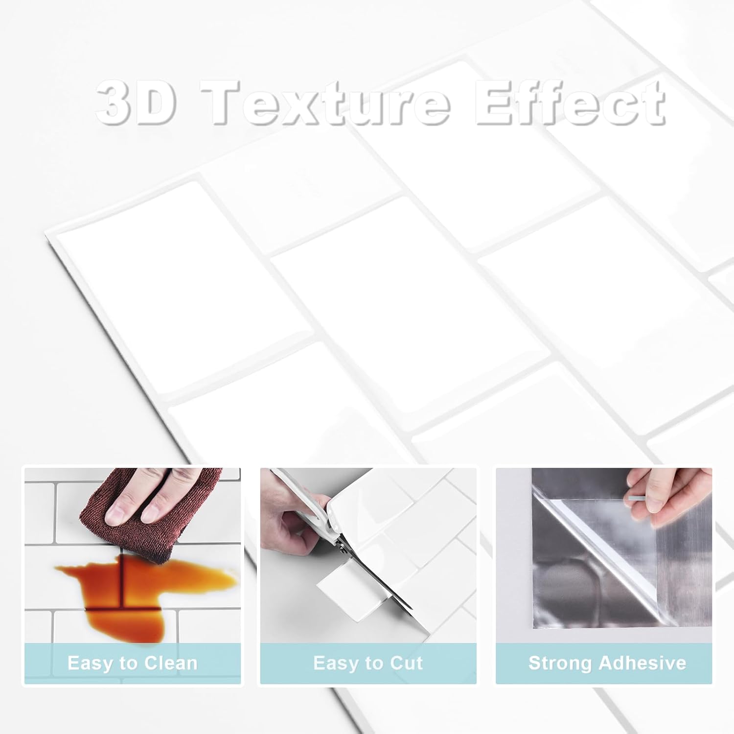 【5M】Kitchen Wallpaper 3D Tiles Checkered Sticker Self Adhesive ...