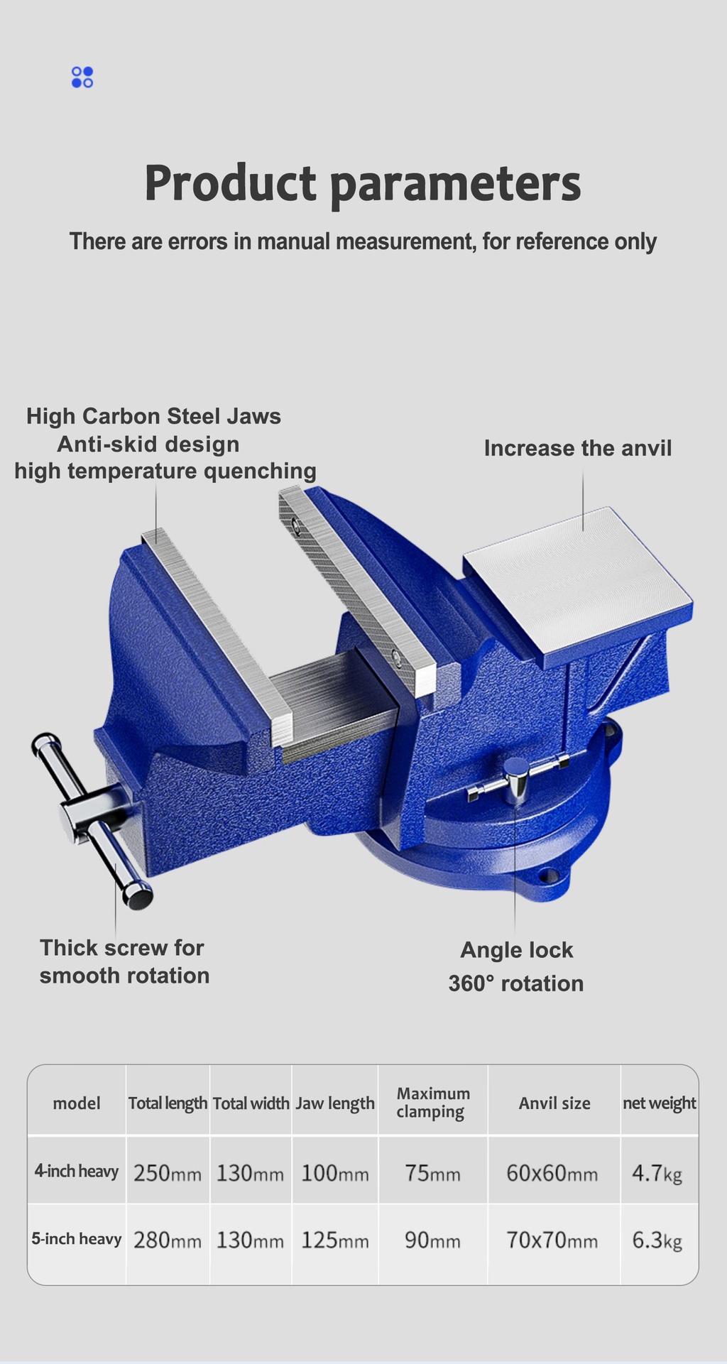 【Ready Stock】3"4"/5"/6" Heavy Duty Clamp Bench Vise Clamp Tool Grafting Tool Set 360° Swivel ...