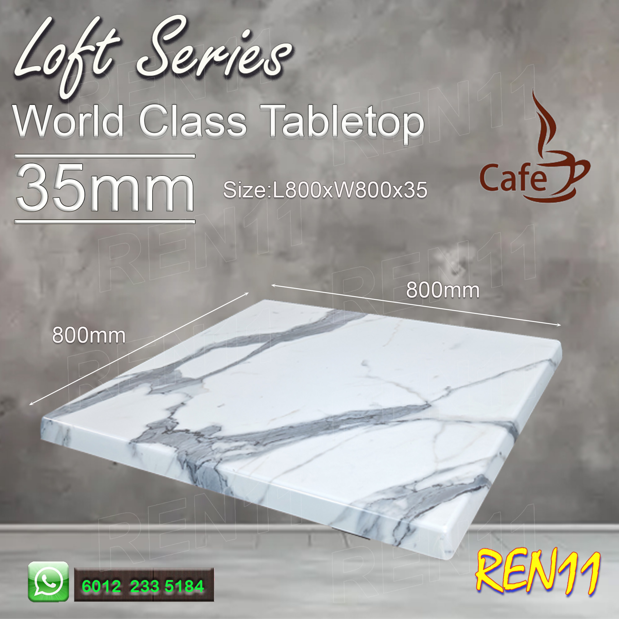 Restoran Table ,Meja Makan, Solid Table Top ,White Marble , Hardboard ...