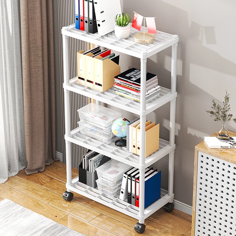 3/4 Tier Shelf Rack Storage with Wheels Multipurpose Organizer Rack for ...