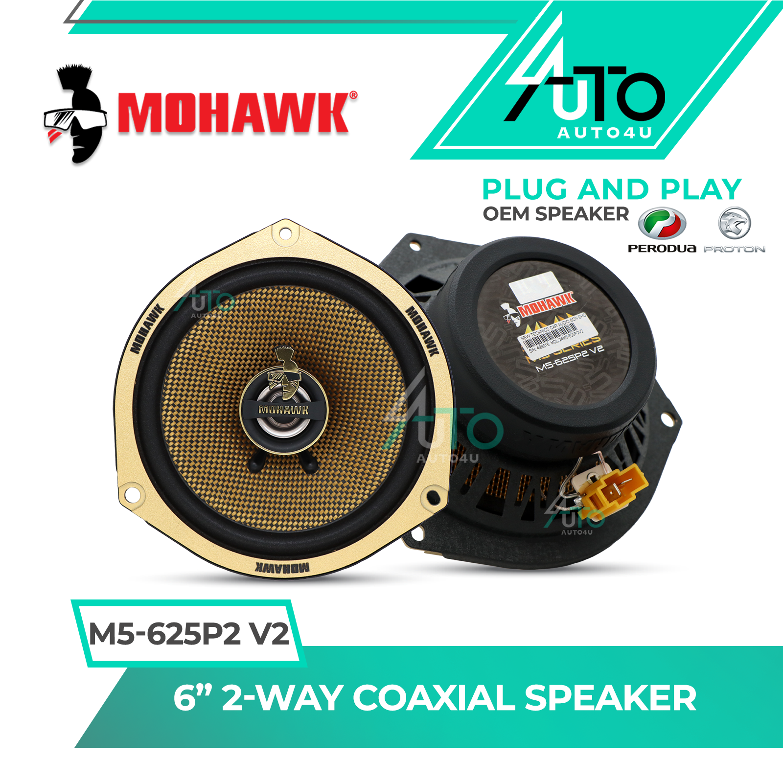Mohawk PnP 4"+6" M5 V2 Series Perodua Myvi Old Icon Lagi Best Car Speaker Plug & Play Speaker ...