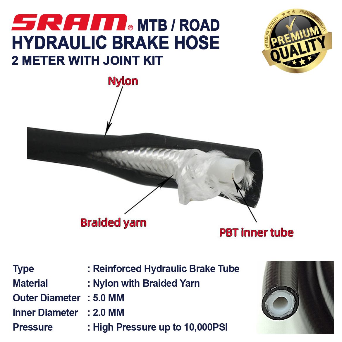 SRAM Avid Hydraulic Brake Cable Hose Set for Roadbike Sram Red Force ...
