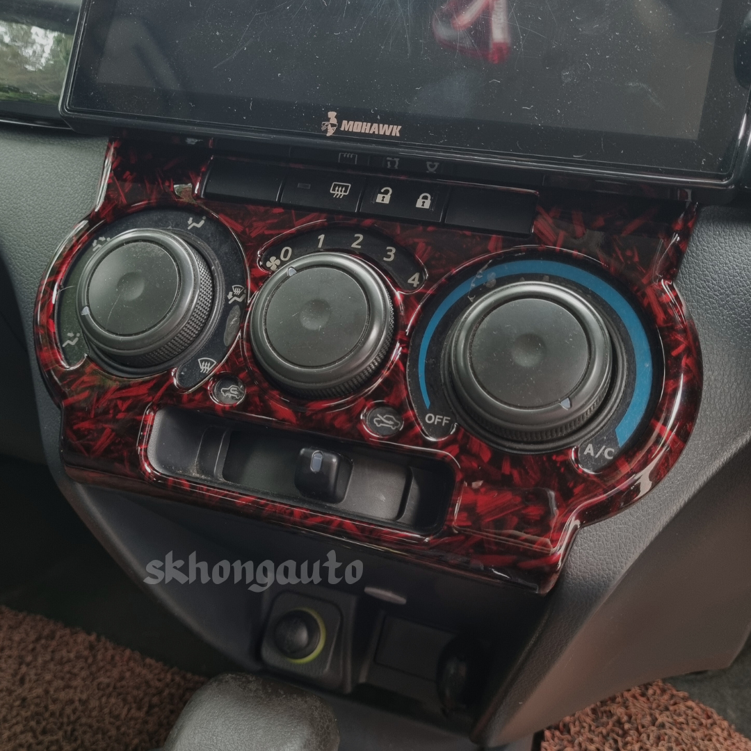 perodua bezza 2016-2025 red forged carbon interior accessories ...