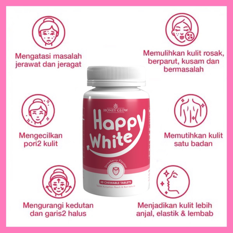 Happy White Original Hq Booster Whitening Supplement Produk Putih Satu ...