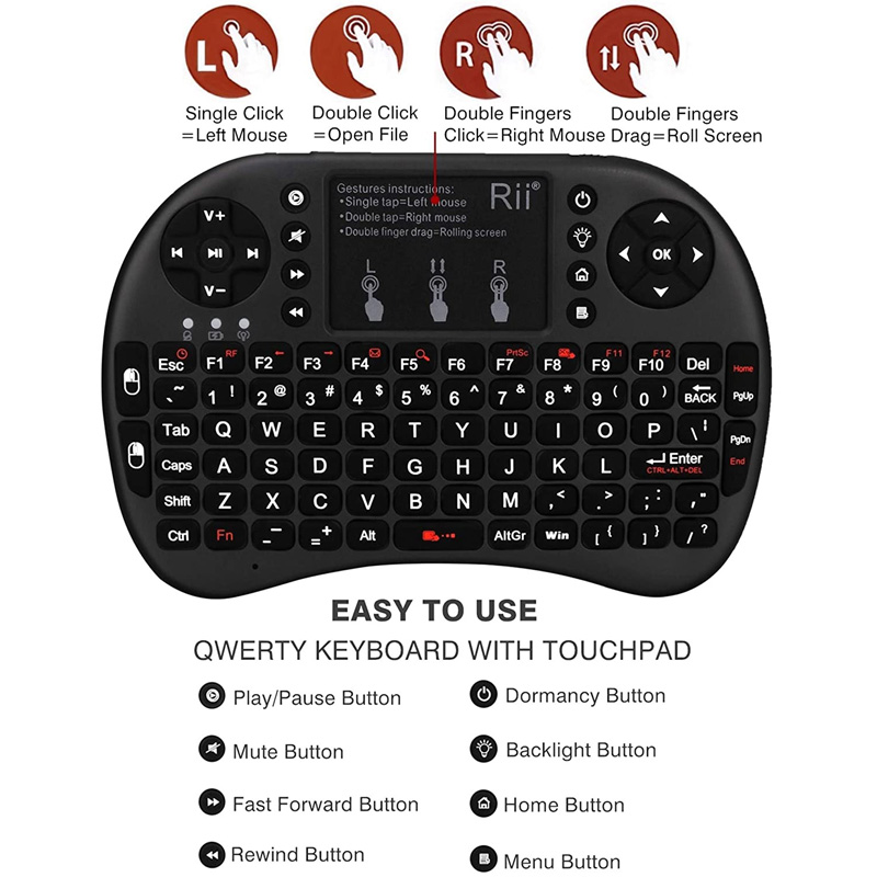Riitek Rii Mini i8 Wireless Keyboard Multi-finger Touchpad Mouse ...