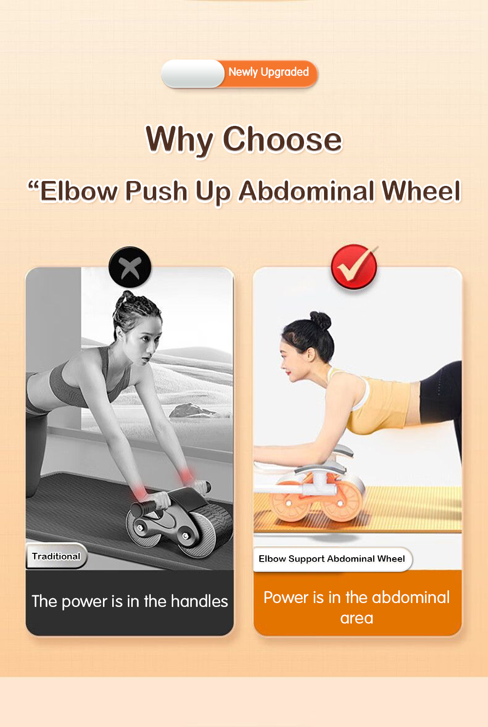 🔥RODA ABS PRO - Alat Fitness Perut MultiFungsi Sokong Siku, Plank ...