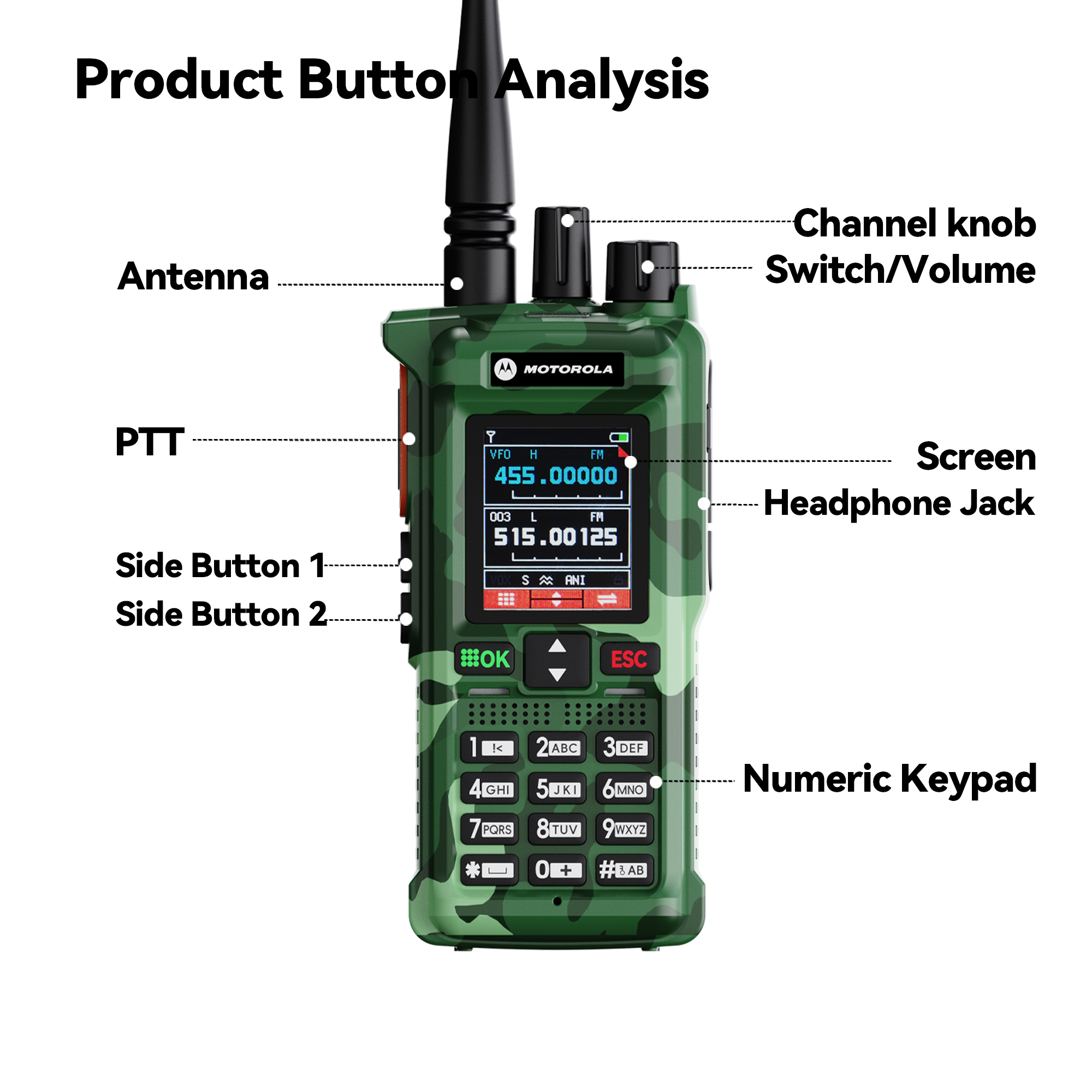 Motorola Walkie Talkie GT-12 Long Range 50KM 20W 6800mAh IP67 ...