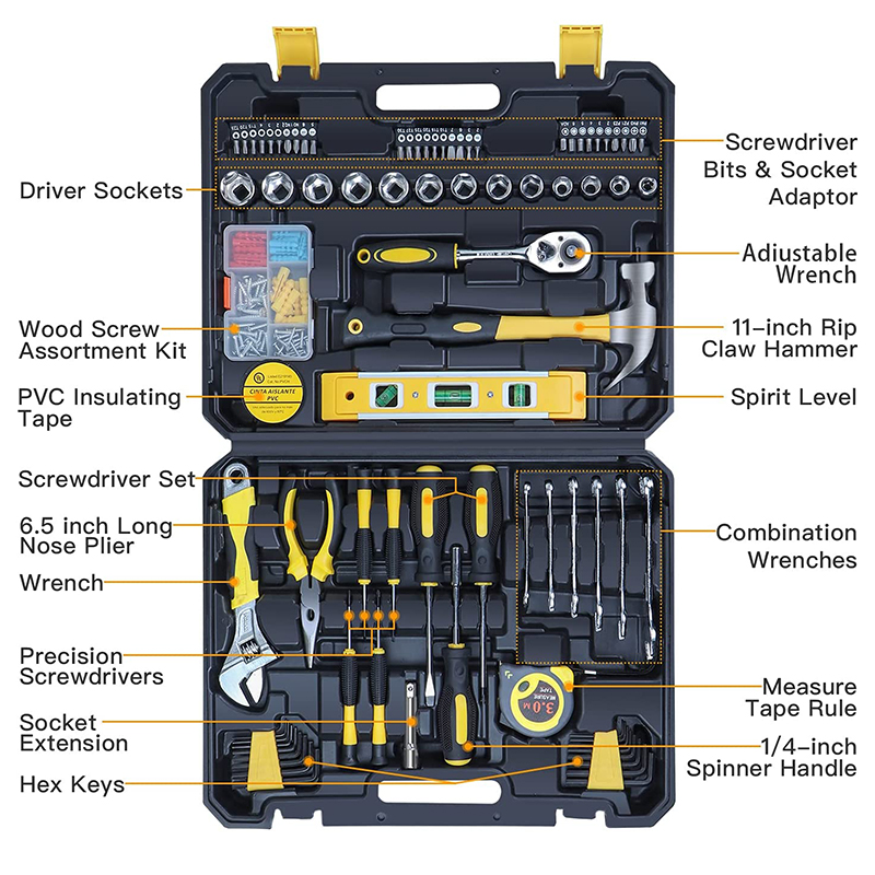 Keelat 108Pcs Multifuntional Tools Box Tools Set Steel Household Kits ...