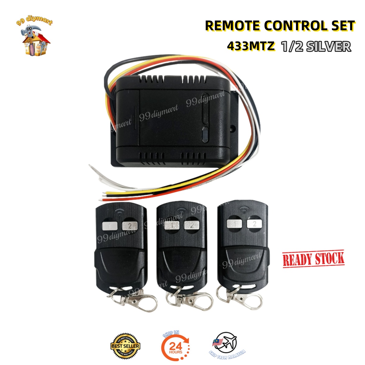 Autogate Remote Control 433mtz 1/2 Silver Button ( REMOTE CONTROL ...