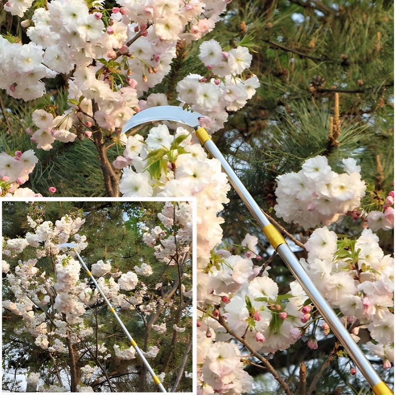 7M Telescopic High Pruning Branch Shear Saw Fruit Picker Tree Cutter ...