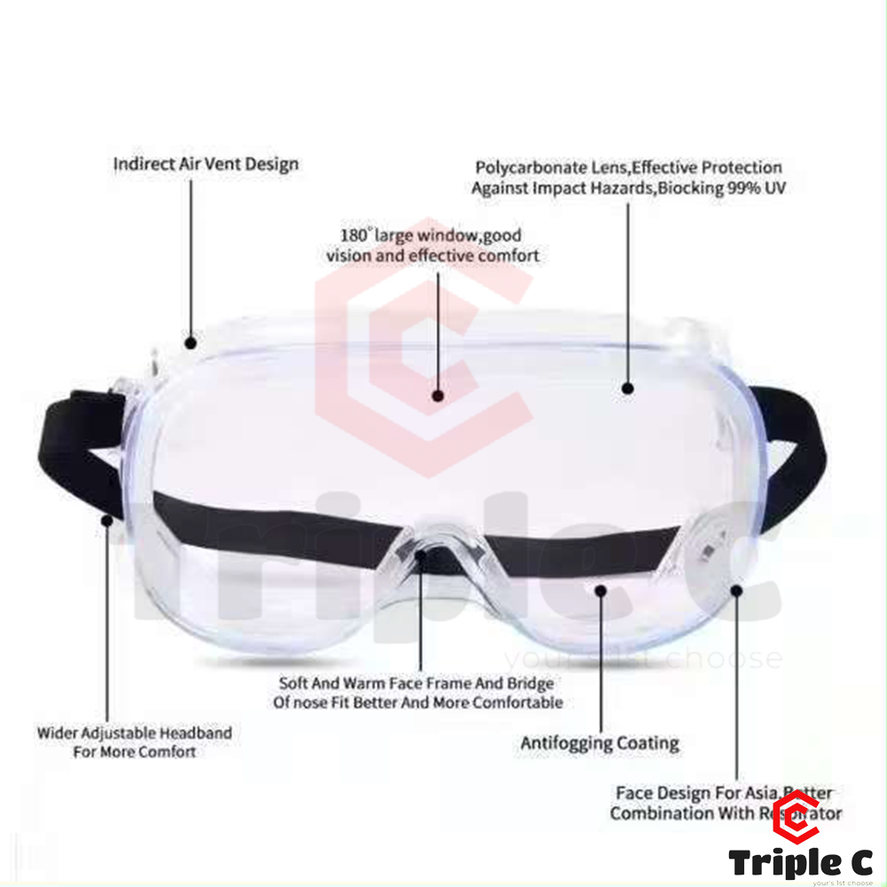 [Triple C] Anti Fog Safety Goggle Windproof Anti-fog Eye Protection ...