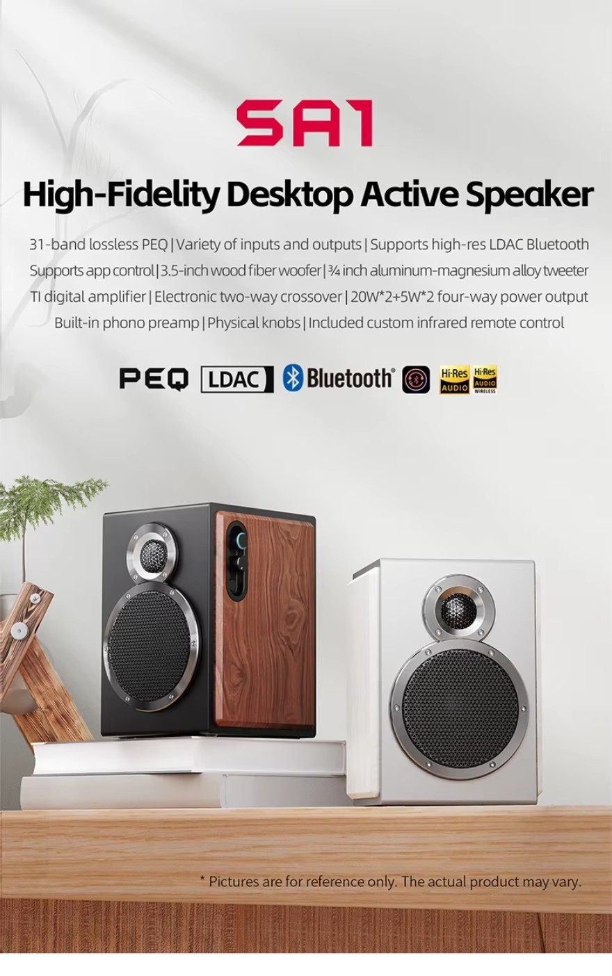 FiiO SA1, High-Fidelity Desktop Active Speaker: with 31 high-precision ...