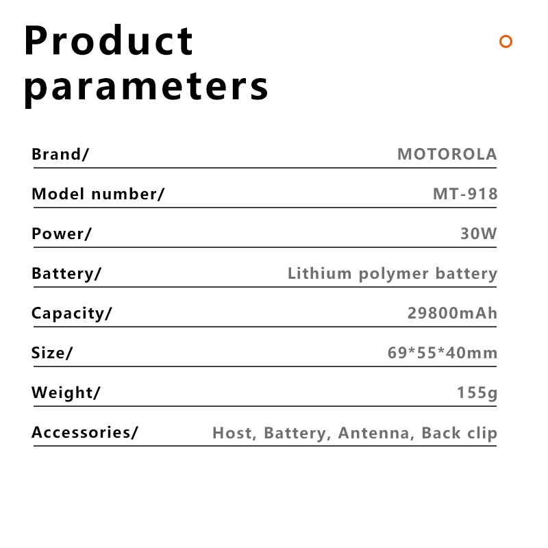 【29800mAH】Motorola 918 Mini Walkie-Talkie One Key Copy Frequency 30W ...