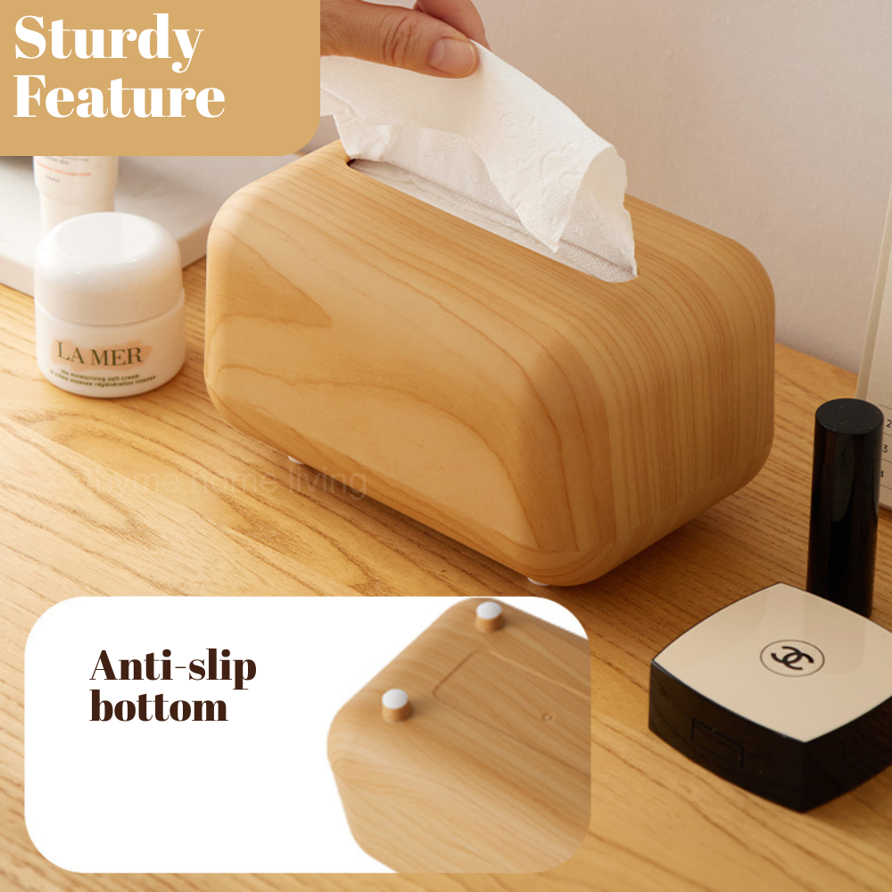 Tissue Box Soft Pack Tissue Holder Woody Design Themed Makeup Station ...