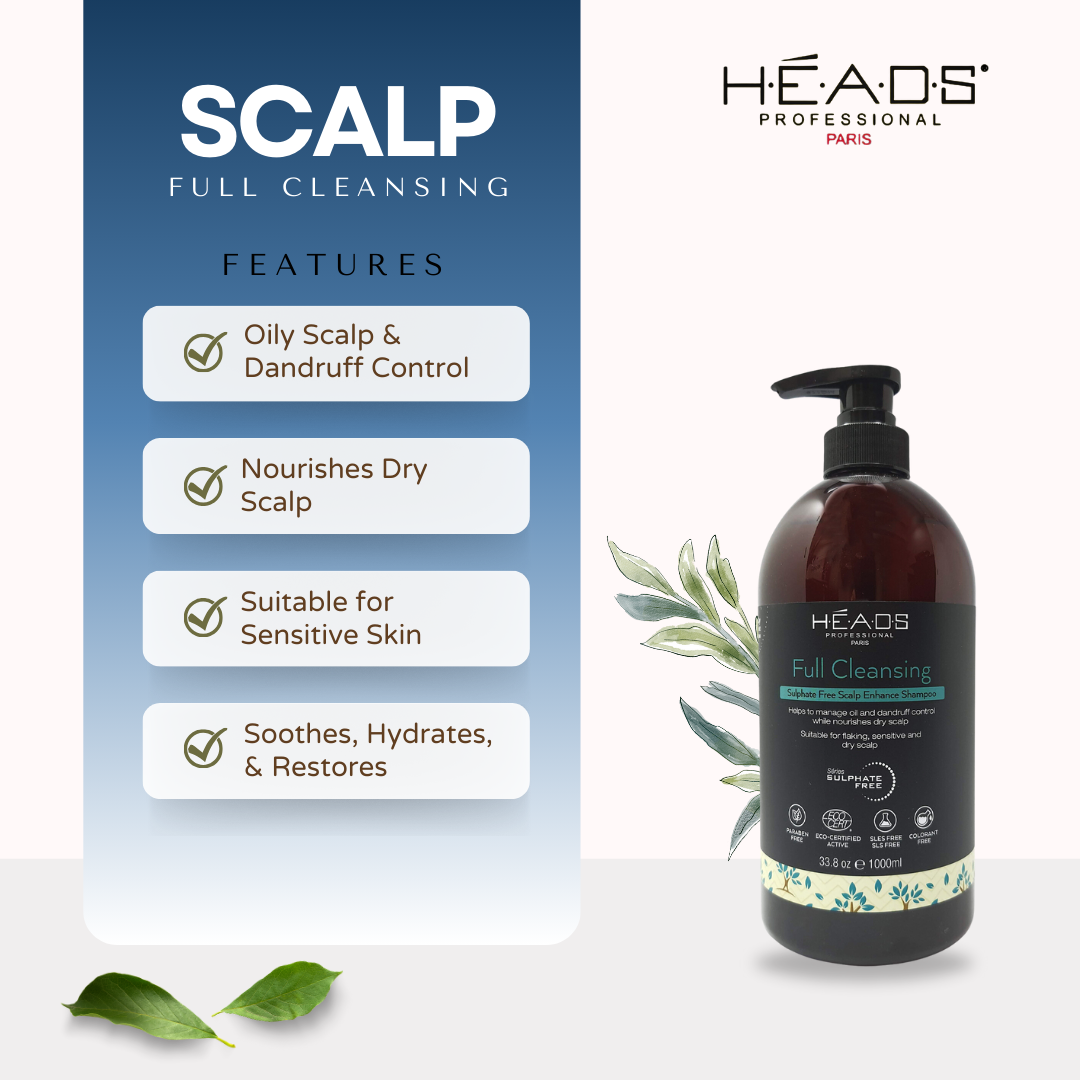 HEADS Sulphate Free Full Cleansing Scalp Hair Shampoo for Dandruff ...