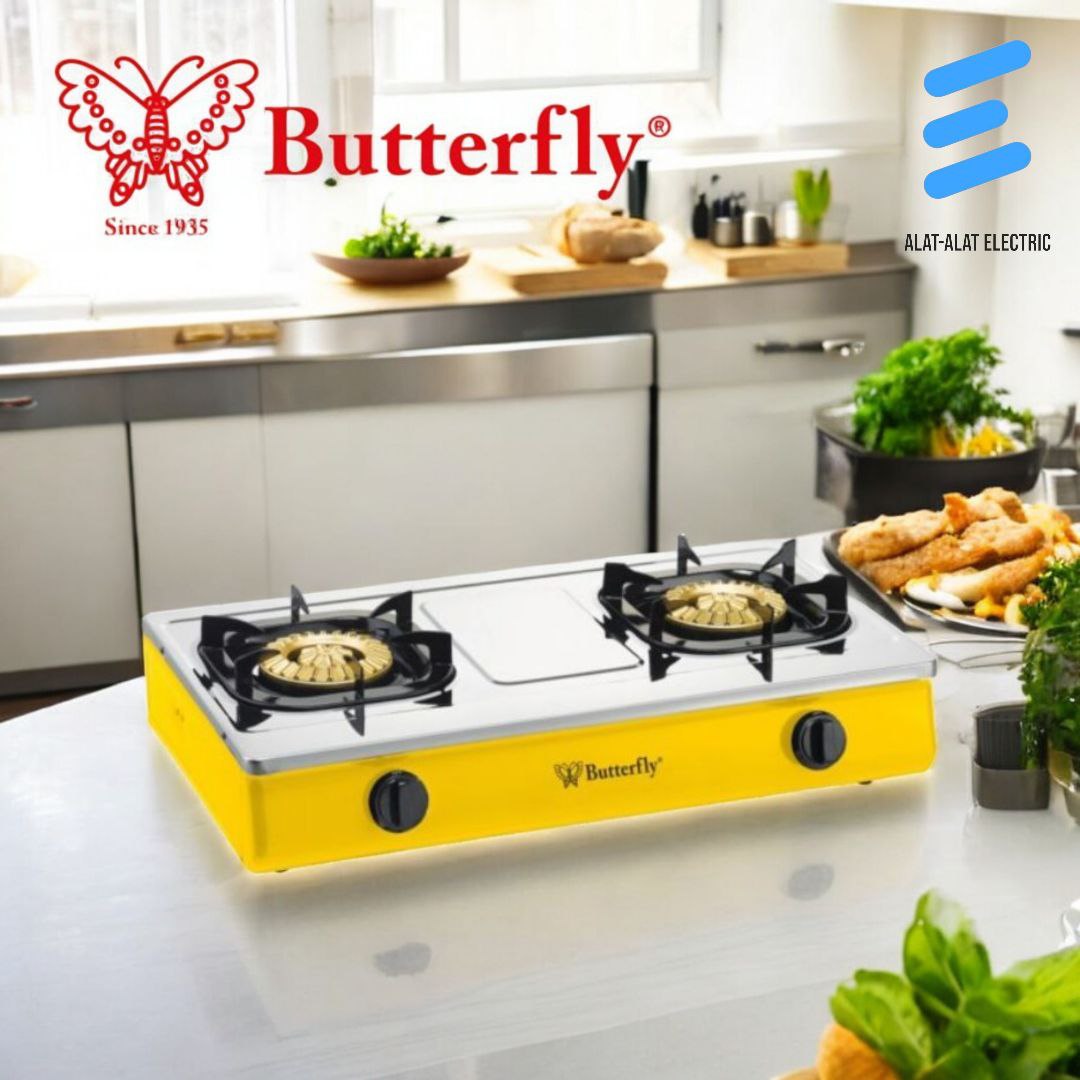 BUTTERFLY BGC-8823 Double Gas Cooker / Gas Stove / Dapur Gas 2 Mata Api ...