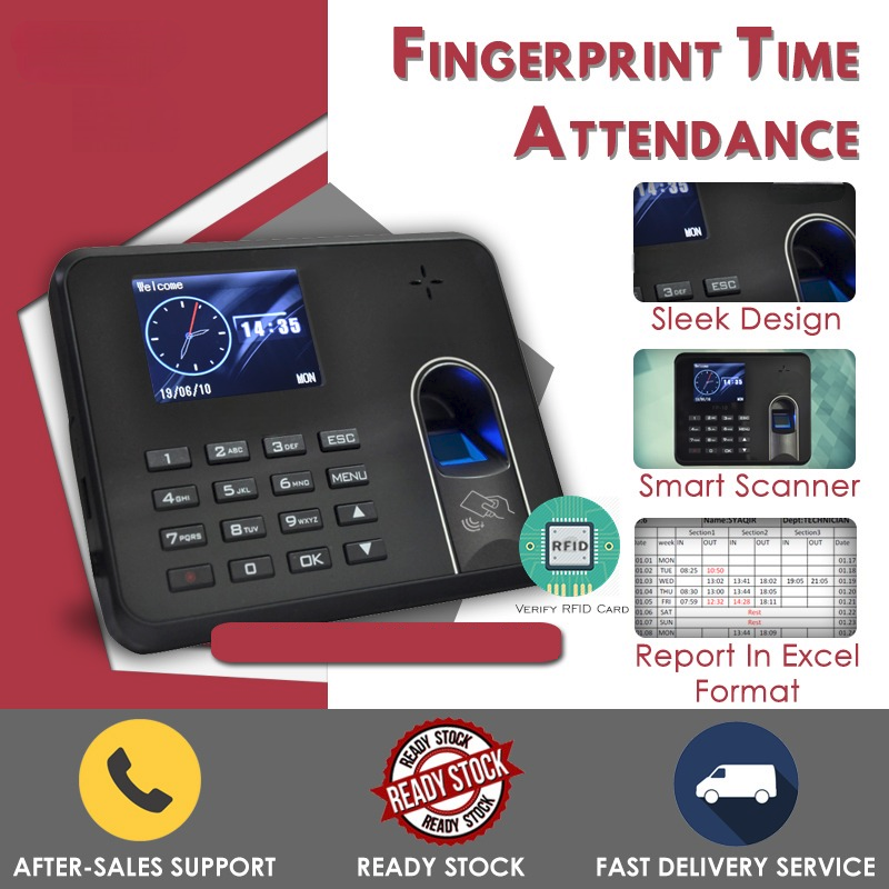 Heavy Duty Fingerprint Thumbprint Time Attendance Machine | Mesin ...