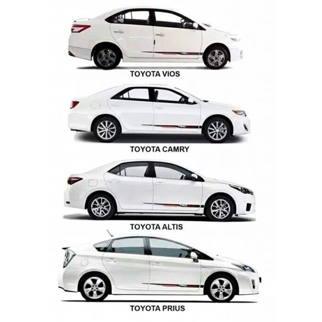 Toyota Vios Sticker TRD Sportivo GR Sport Car Side Body Lining Decal ...